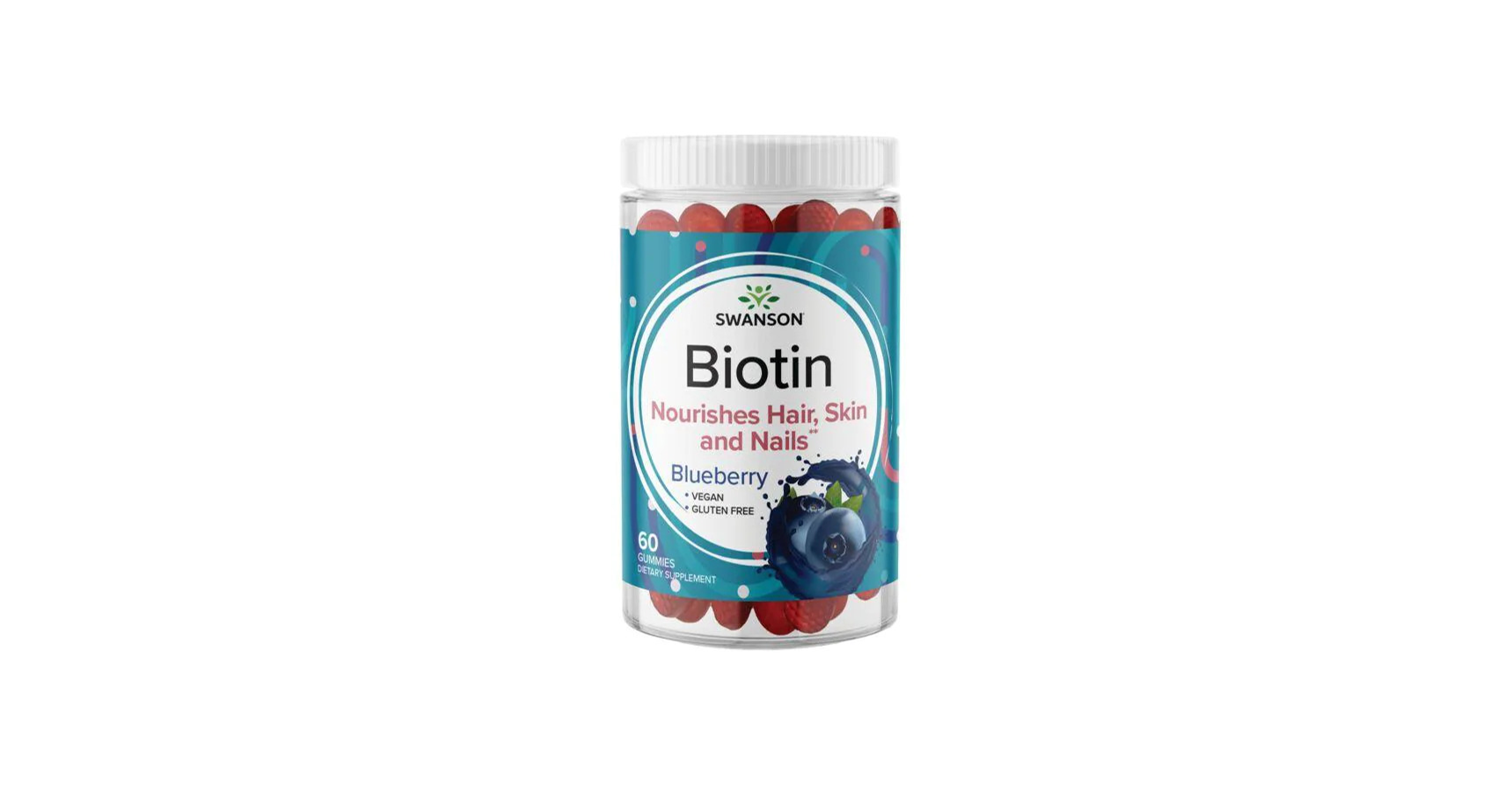 Swanson Biotin gumivitamin (áfonyás) 2500 mcg / 60 darab (Minőségét ...